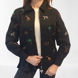 Quacker Factory | Jackets & Coats | Quacker Factory Safari Palm Tree ...